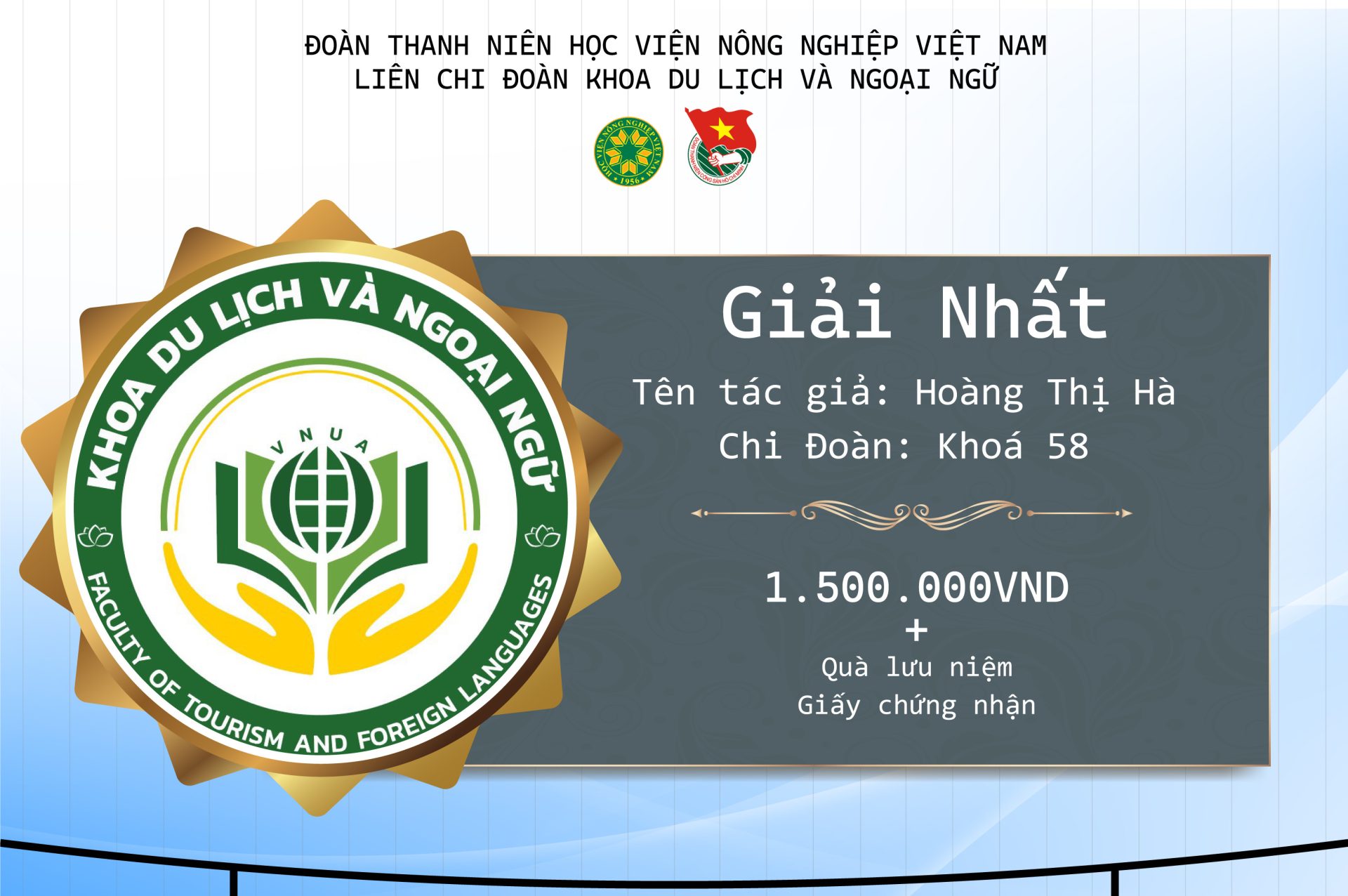 Kết quả cuộc thi Thiết kế, sáng tạo Logo Khoa Du lịch và Ngoại ngữ ...